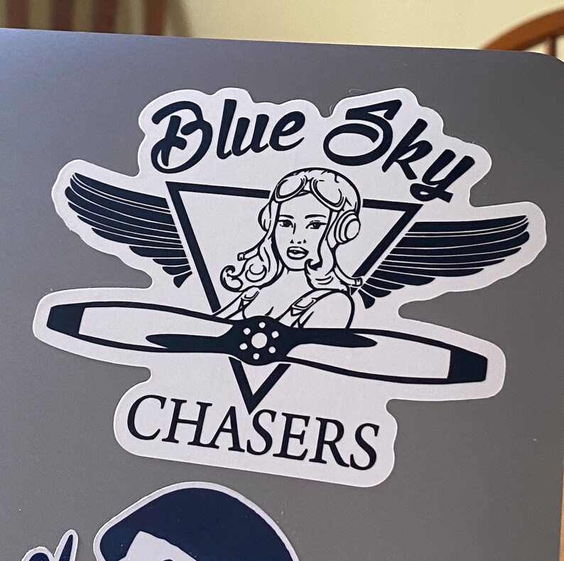 Blue Sky Chasers Vintage Pin-up Logo Sticker - Etsy