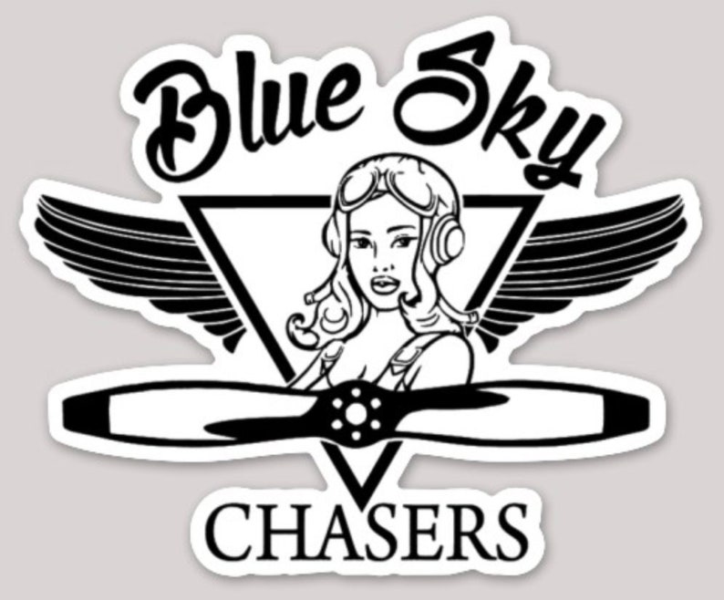 Blue Sky Chasers Vintage Pin-up Logo Sticker - Etsy