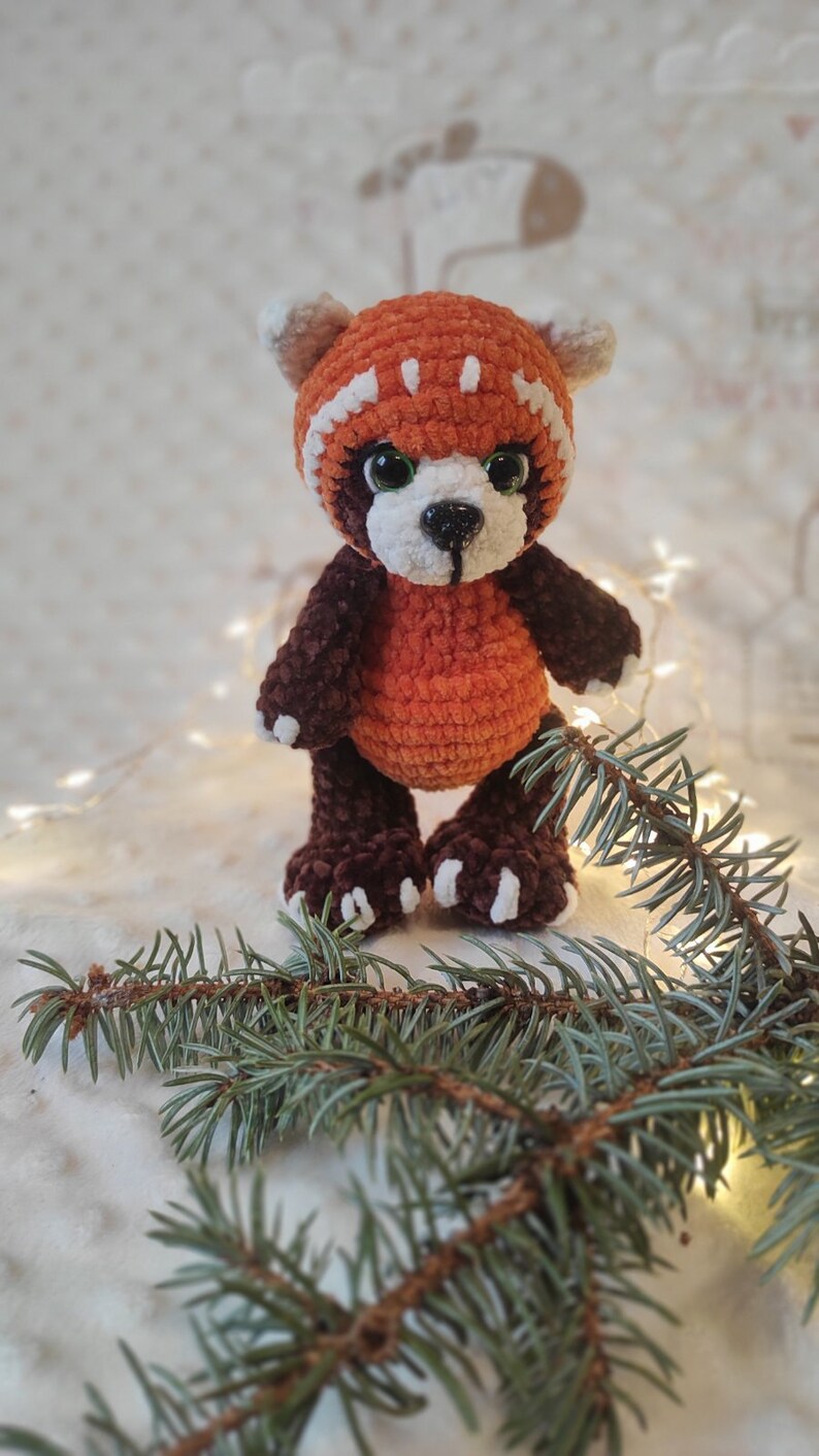 Crochet Red Panda cute Plush Panda Amigurumi Red Panda Panda Diy Toy ...