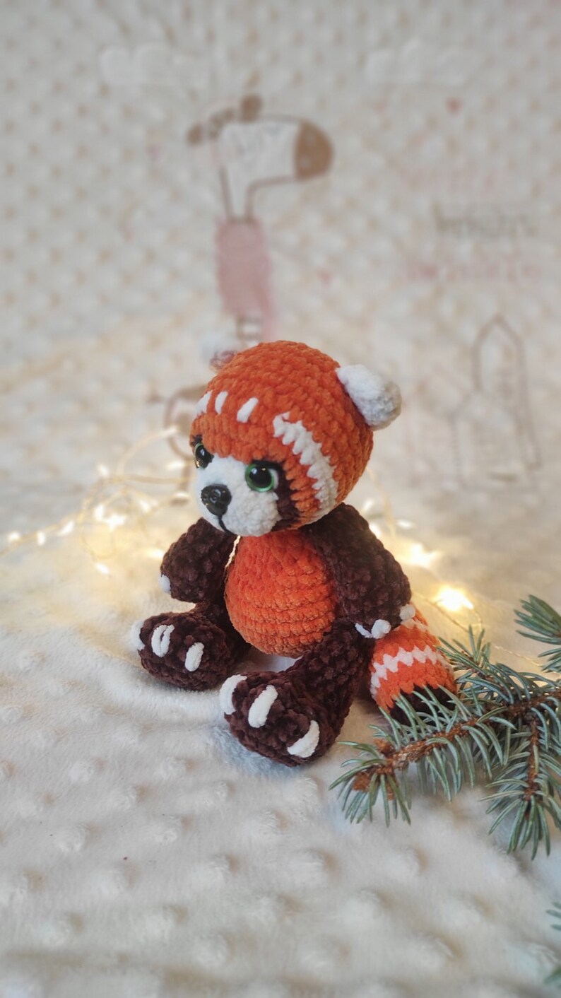 Crochet Red Panda cute Plush Panda Amigurumi Red Panda Panda Diy Toy ...