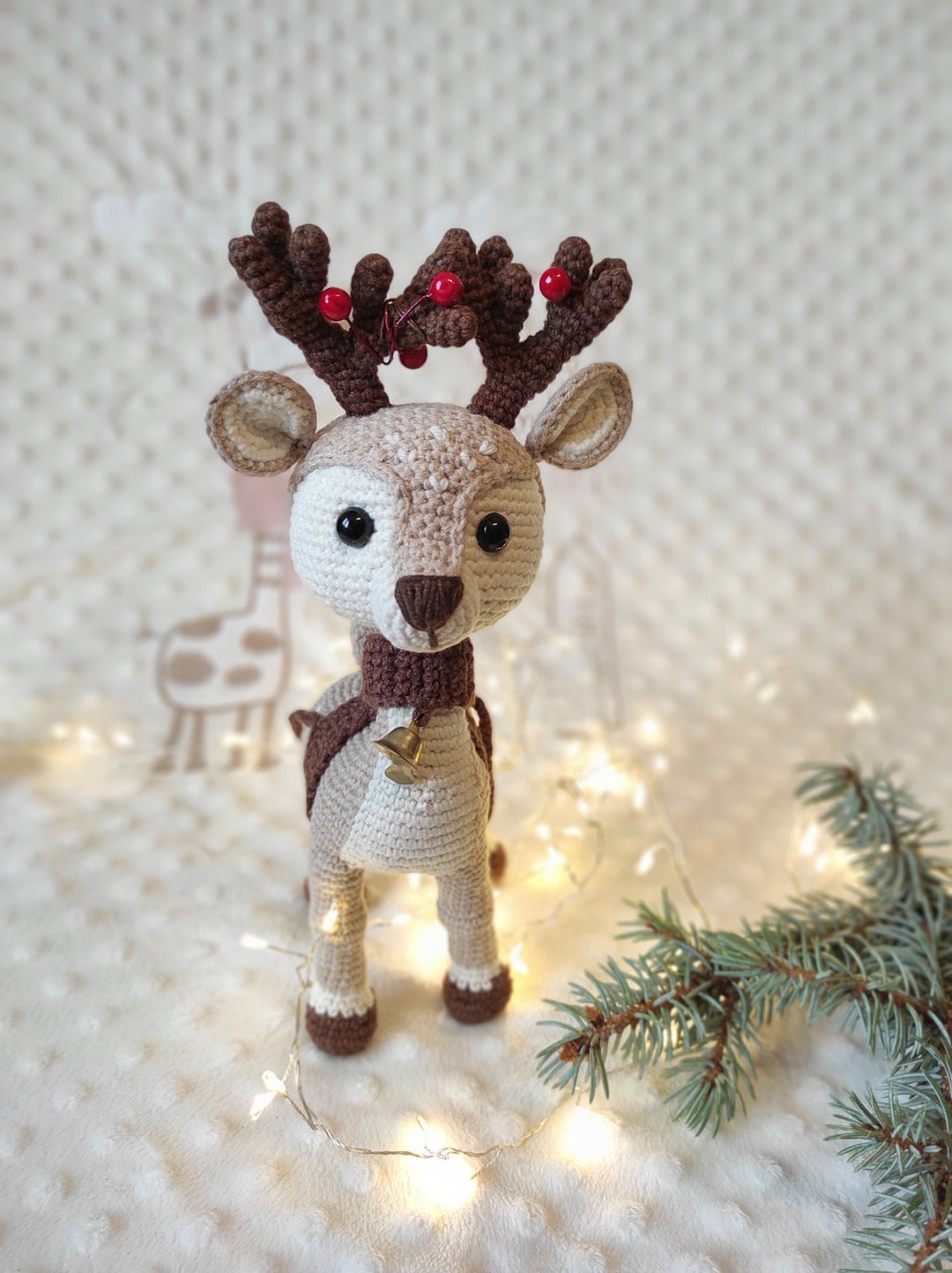 Christmas Deer Toy Amigurumi , Christmas Present, Handmade Crochet Deer ...