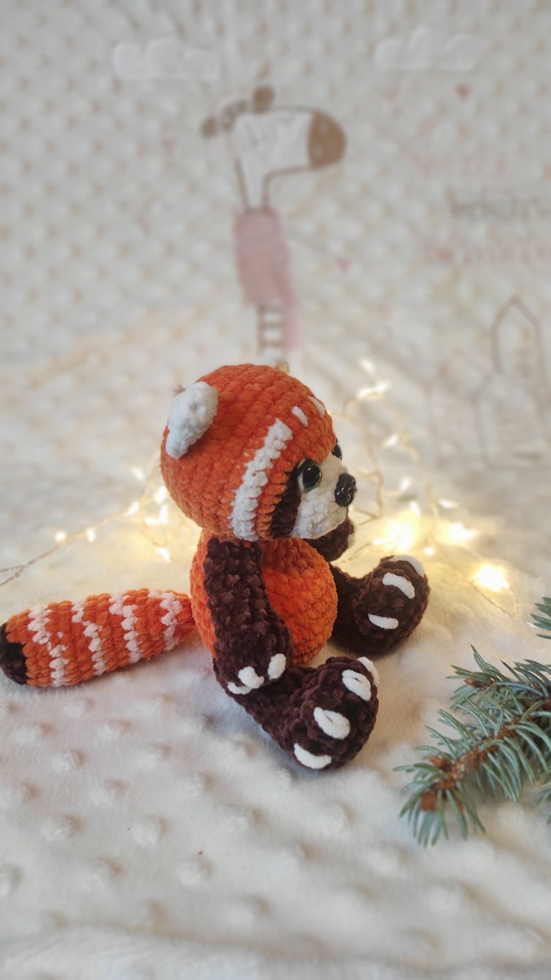 Crochet Red Panda cute Plush Panda Amigurumi Red Panda Panda Diy Toy ...