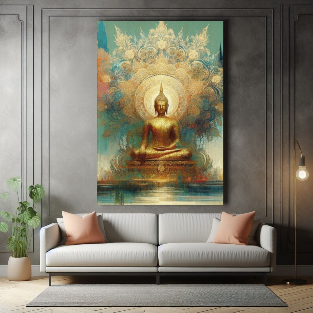 Ready to Hang, Buddha Wall Art Canvas, Spiritual Poster, Beautiful Art ...