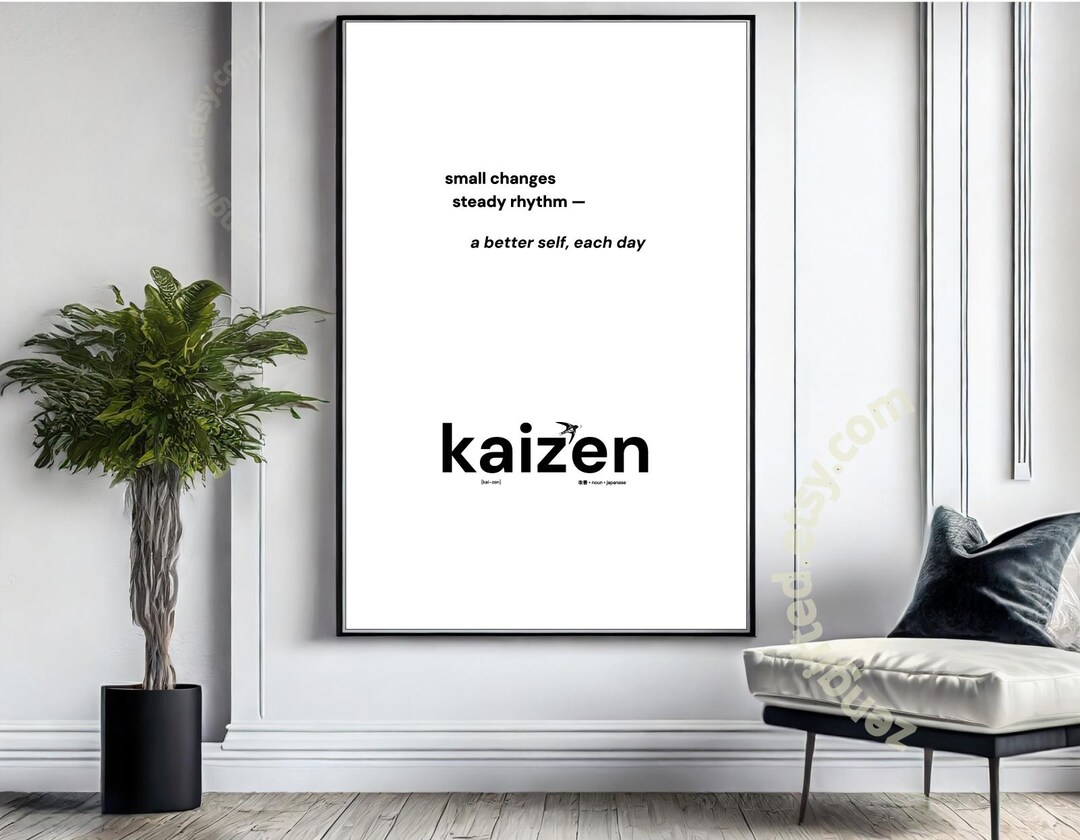 Kaizen Minimalist Digital Print Motivational Wall Art Poster for Home ...