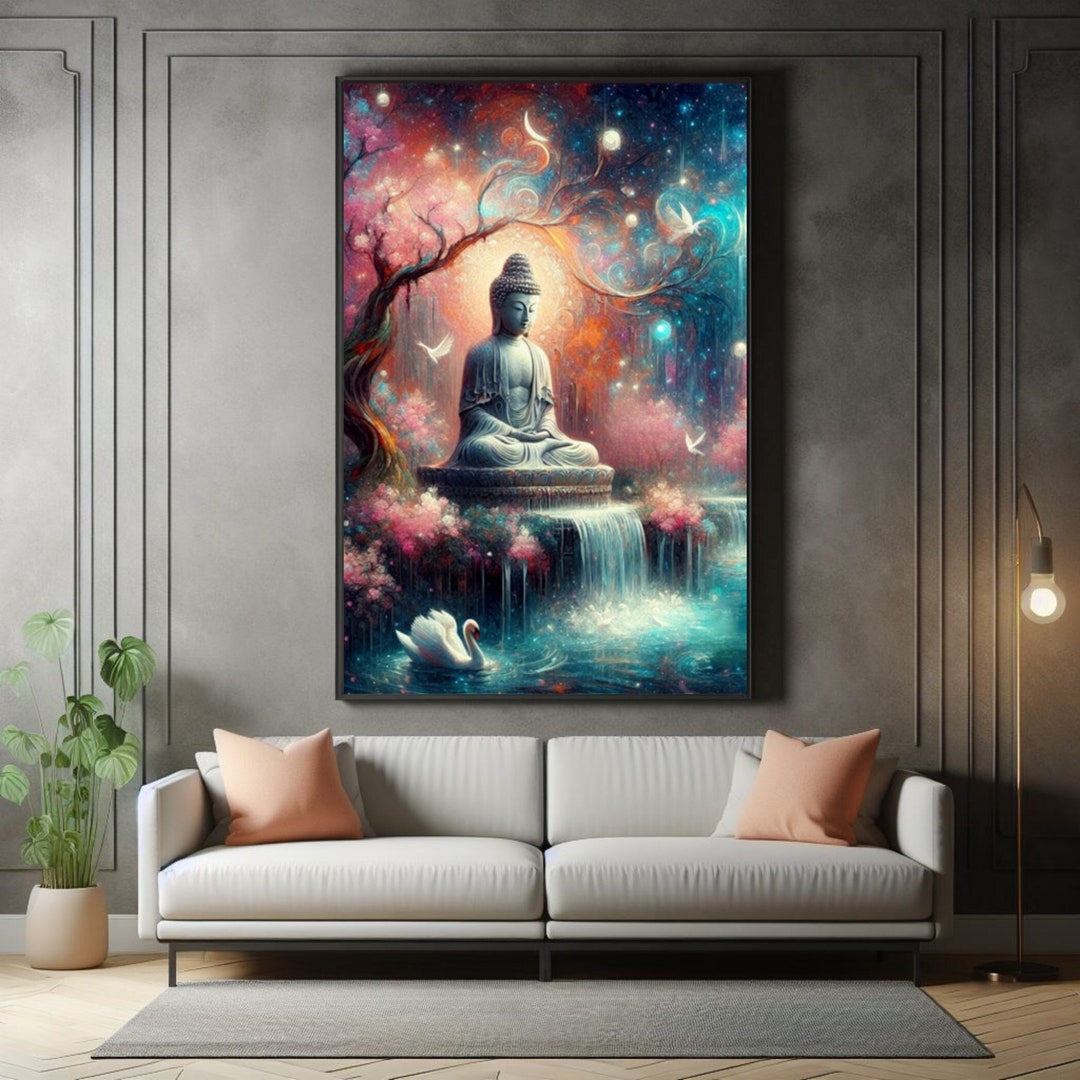 Buddha Wall Art Poster, Meditating Poster, Spiritual Digital Poster ...