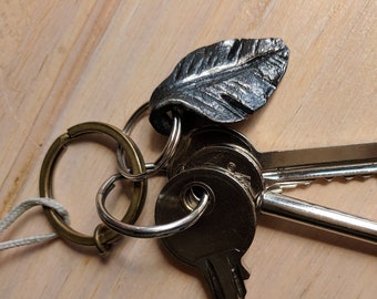 Hand Forged Leaf Keyring / Key Fob / Blacksmith Leaf - Etsy UK