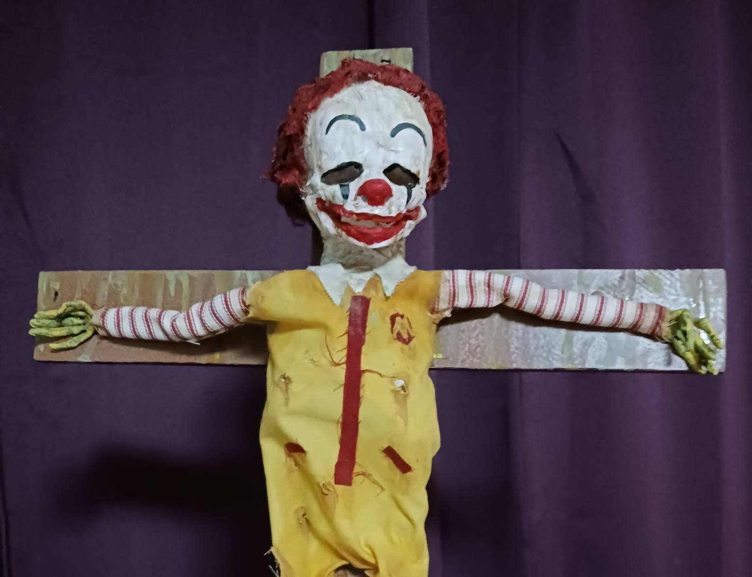 Clown Christ Ooak Cursed Adult Happy Meal Crucifix Sculpture - Etsy