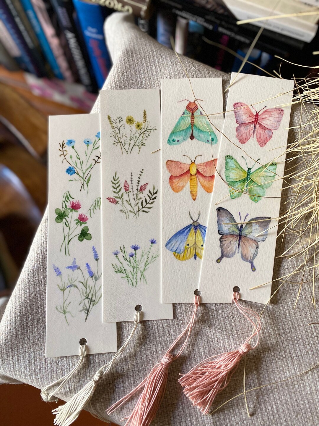 Original Watercolor Bookmarks Sets of 2 Watercolor Paintings - Etsy