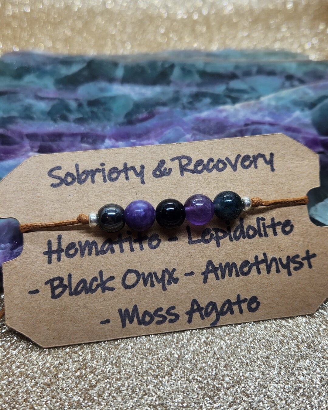 Sobriety and Recovery Sliding Knot Crystal Bracelet; Adjustable ...