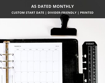 PRINTED A5 Monthly Planner Inserts Separable Filofax 6 - Etsy
