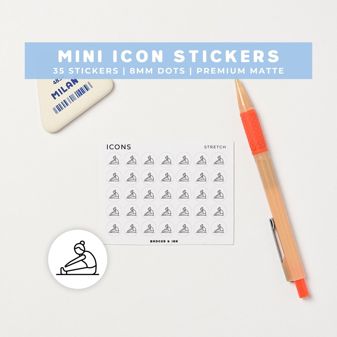 Stretch Stickers | Mini Icons | Yoga, Workout Routine, Flexibility ...