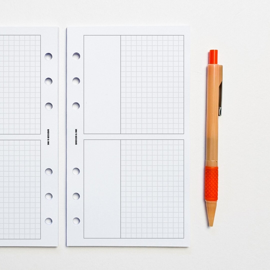 PRINTED Personal Task Grid Planner Inserts | 6 Ring Organiser ...