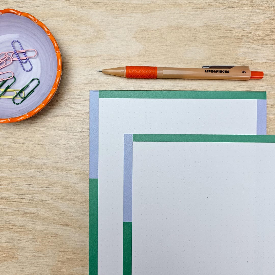 A5 Dot Grid Desk Notepad | Recycled Stationery | Tear-off Deskpad - Etsy