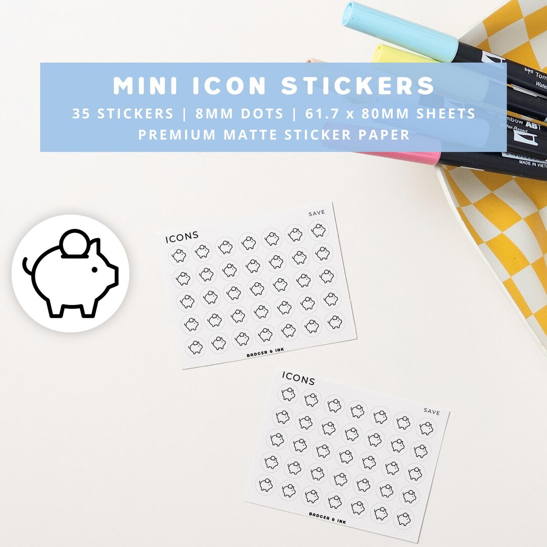 Savings Stickers | Mini Icons | Savings Goal, Budget Tracker, Finance ...