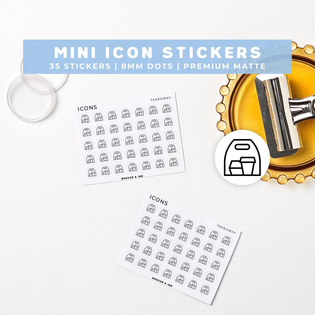 Takeaway Food Stickers | Mini Icons | Takeaway Dinner, Lunch, Food ...