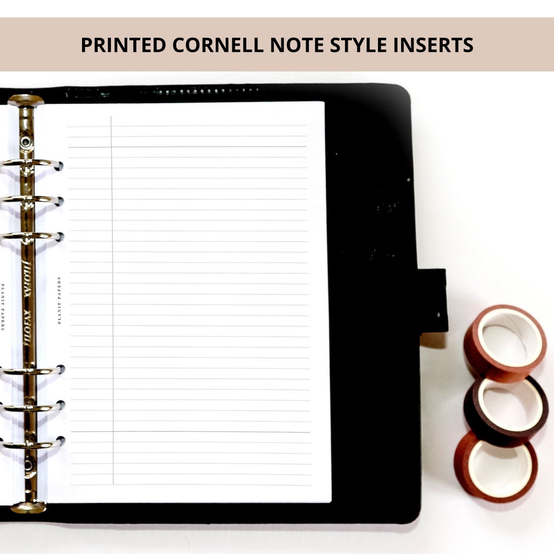 PRINTED A5 Cornell Note Planner Inserts 6 Ring Organiser Academic ...