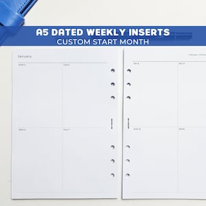 DATED A5 Weekly Planner Inserts | Printed | 6 Ring Organiser | Weekly ...
