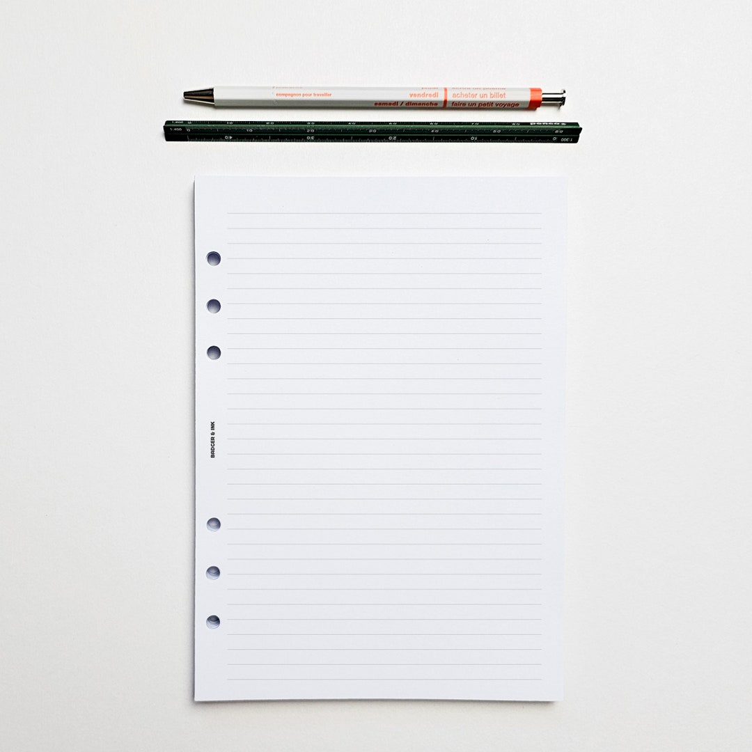 PRINTED A5 Lined Note Planner Inserts | Note Refill Pages, Lined ...