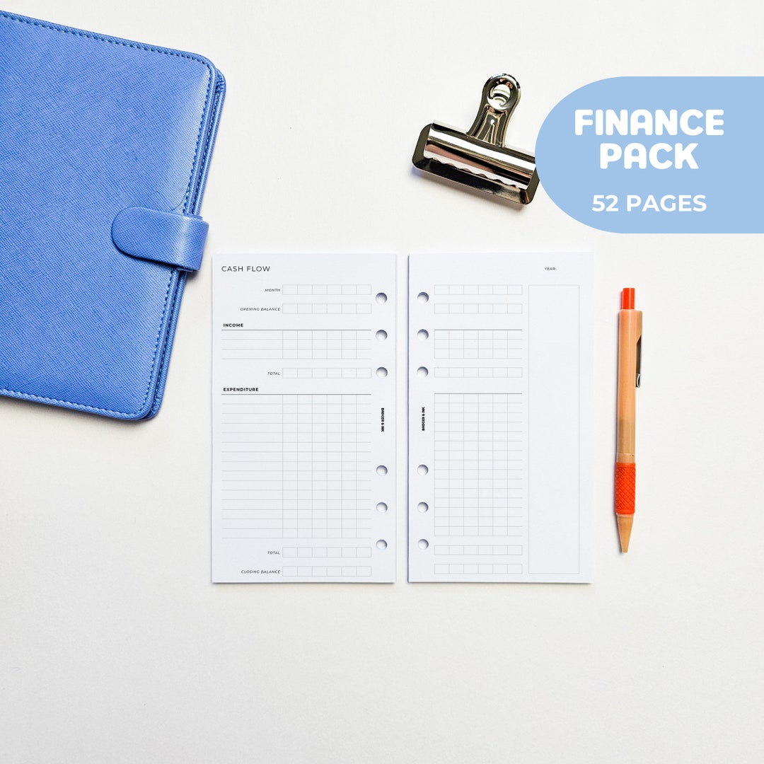 PRINTED Personal Finance Pack Planner Inserts 6 Ring Organiser Budget ...