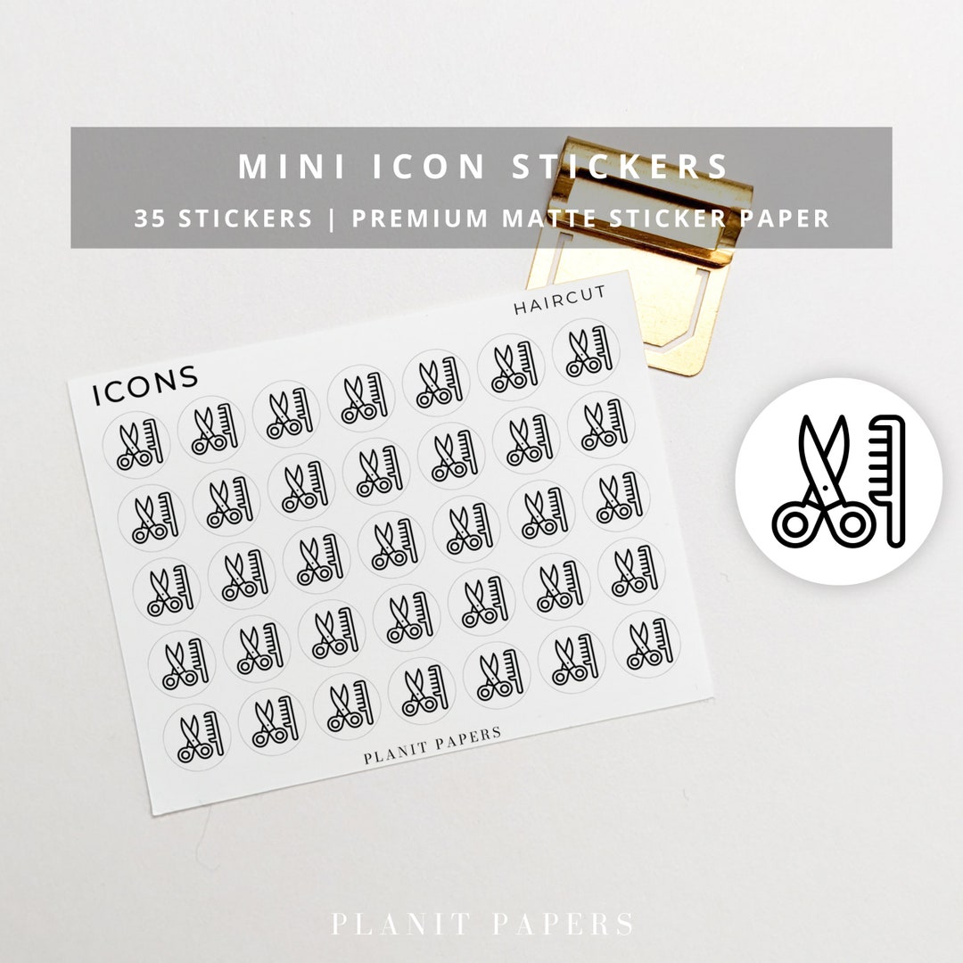 ICON STICKERS Haircut Salon Functional Matte Planner Stickers Mini ...