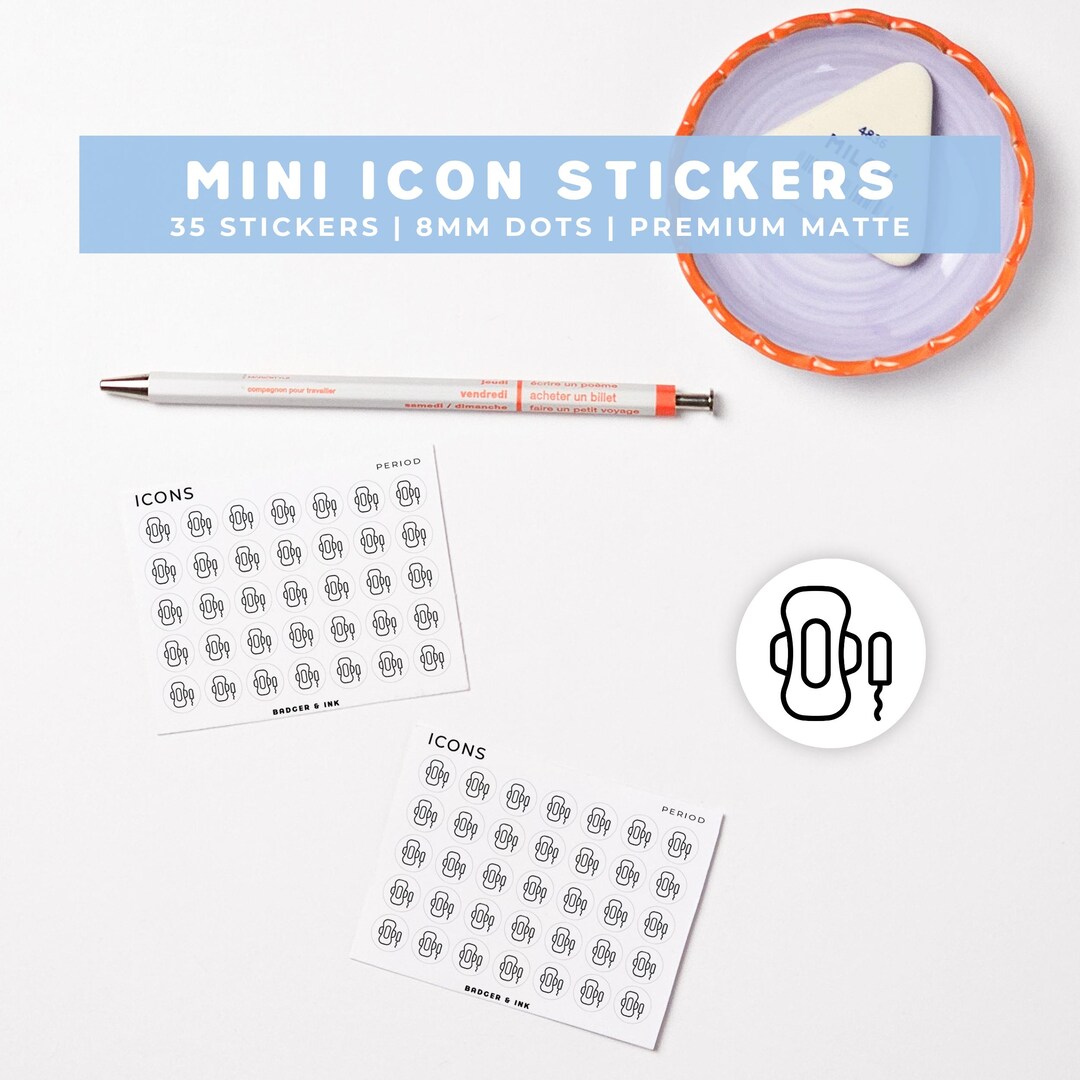 Period Stickers | Mini Icons | Period, Menstruation, Cycle Tracking ...