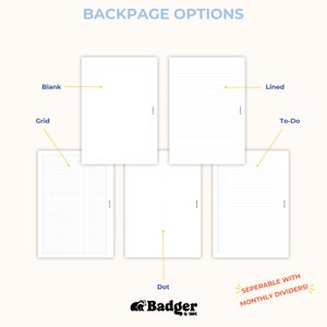 Monthly A5 Planner Inserts | Filofax 6 Ring Binder | Undated Month on ...