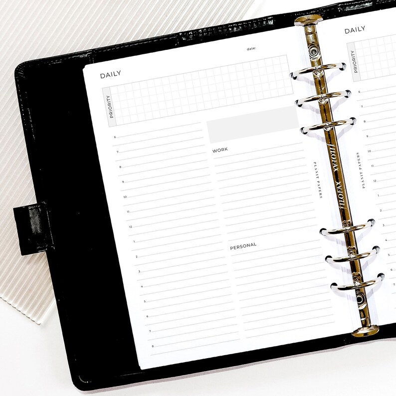 PRINTED A5 Daily Planner Inserts Hourly Filofax 6 Ring - Etsy