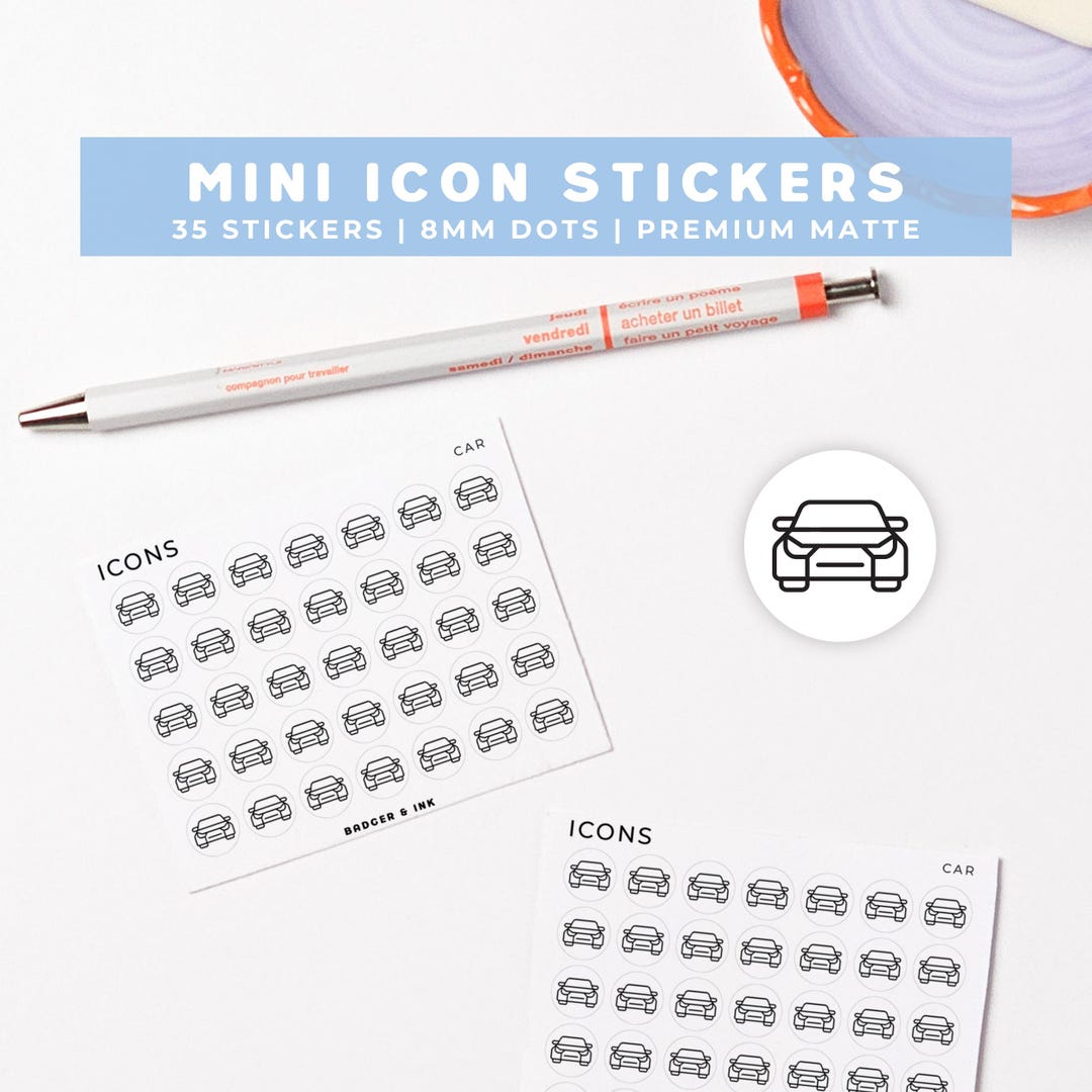 Car Stickers | Mini Icons | Car, Mot Appointment, Vehicle Maintenance ...
