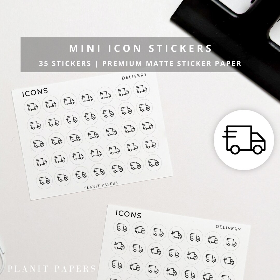 ICON STICKERS Delivery Functional Matte Planner Stickers Mini Icon ...