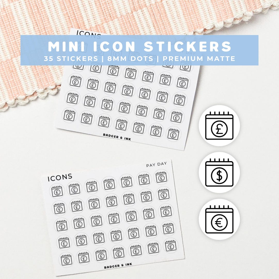 Pay Day Stickers | Mini Icons | Pay Day, Salary, Income, Finance, Money ...