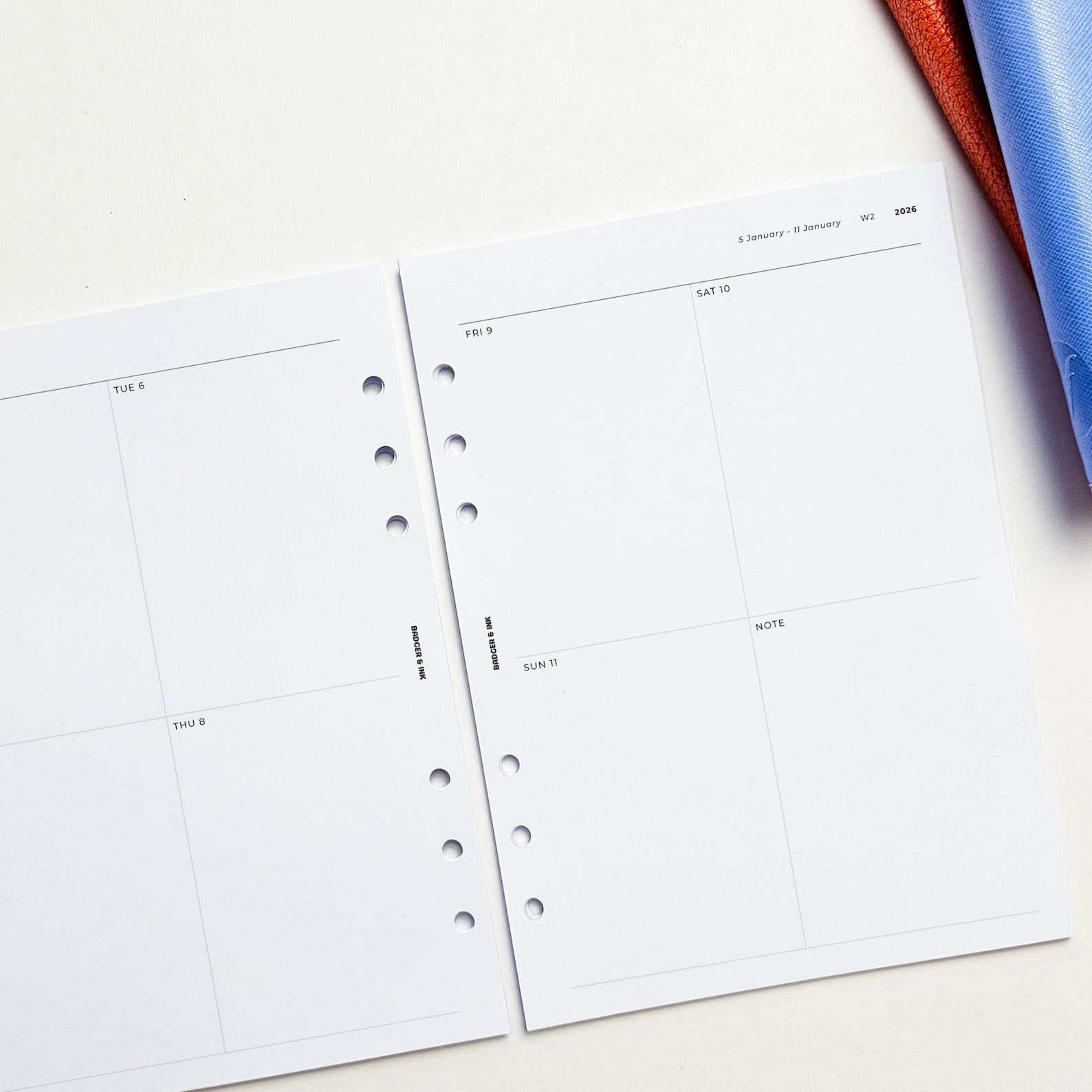 Weekly A5 Planner Inserts | Filofax 6 Ring Binder | Dated 2026 Diary ...