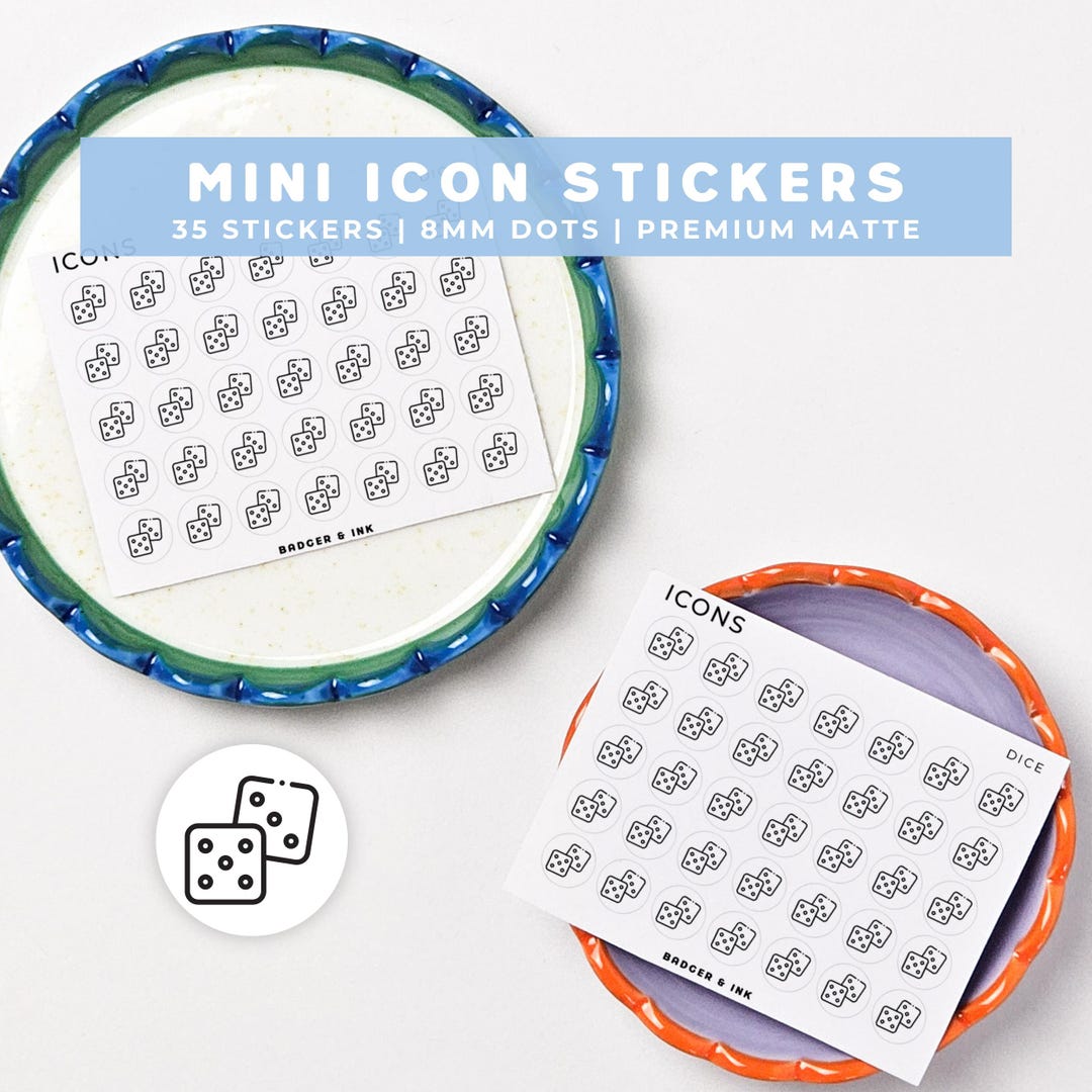 Dice Stickers | Mini Icons | Dice, Game Night, Board Games, Fun, Hobby ...