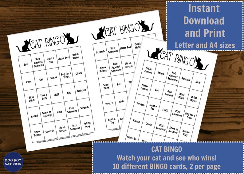 Printable Cat BINGO Cards - Games to Play With Friends and Family ...