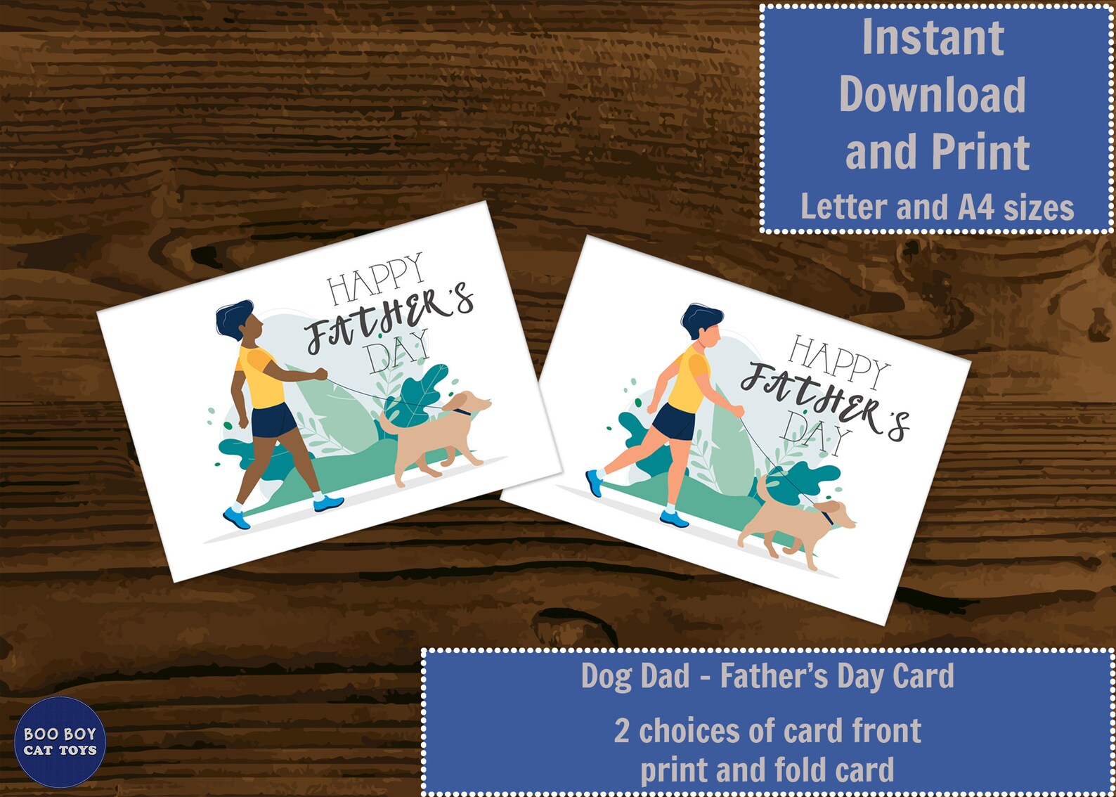 Printable Dog Dad Father's Day Card Instant Digital - Etsy