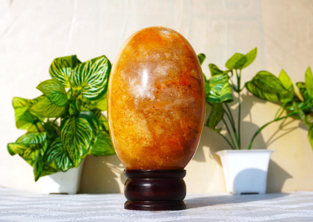 Large 140MM Yellow Golden Healer Quartz Stone Healing LINGAM - Etsy