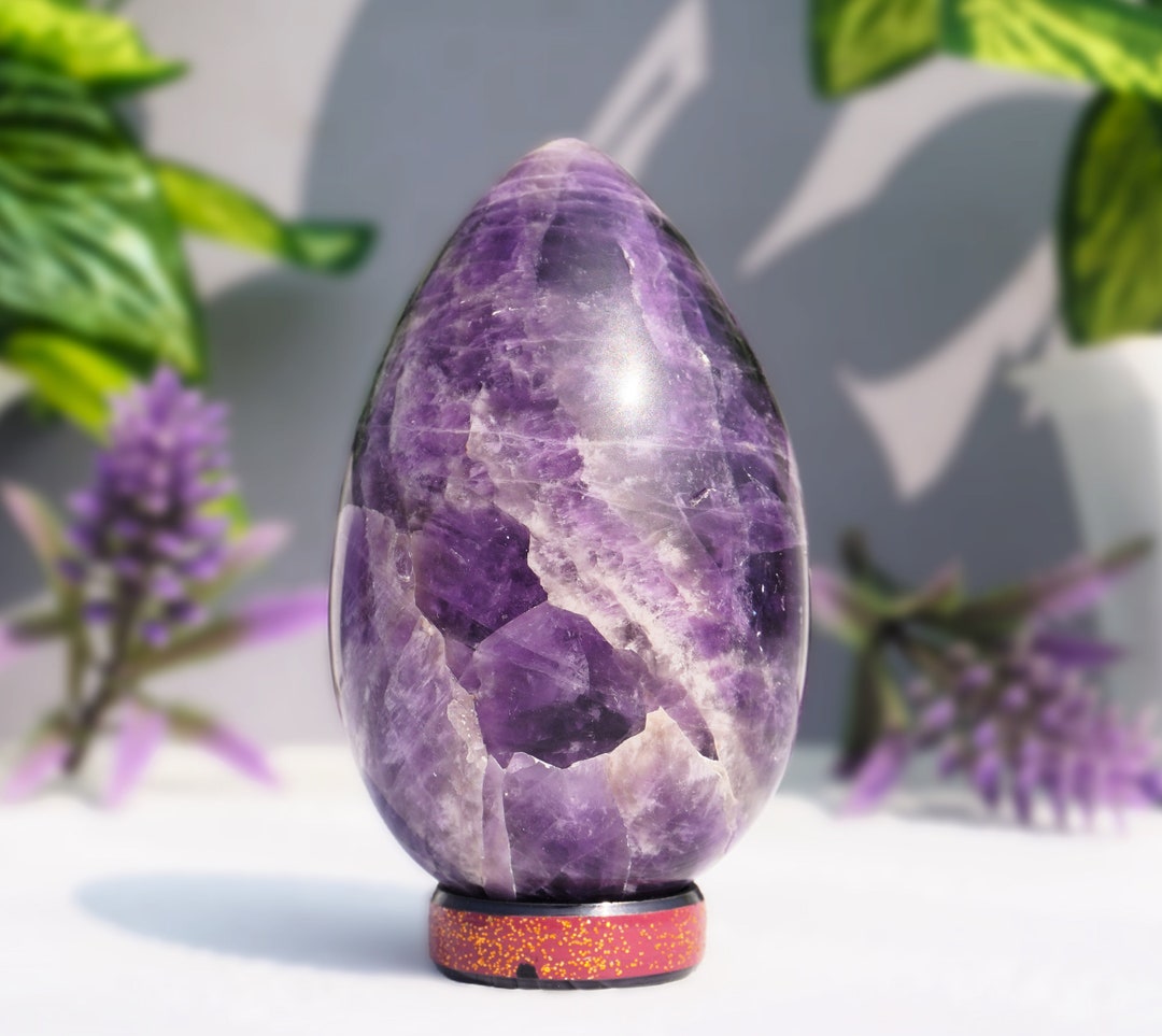 70MM | Purple Amethyst Stone Healing Metaphysical EGG - Etsy