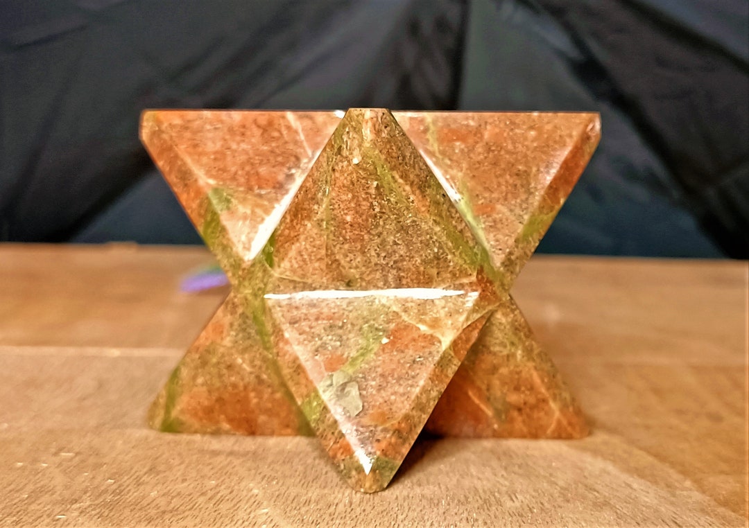 75MM Green red Unakite Stone Healing Metaphysical Merkaba - Etsy