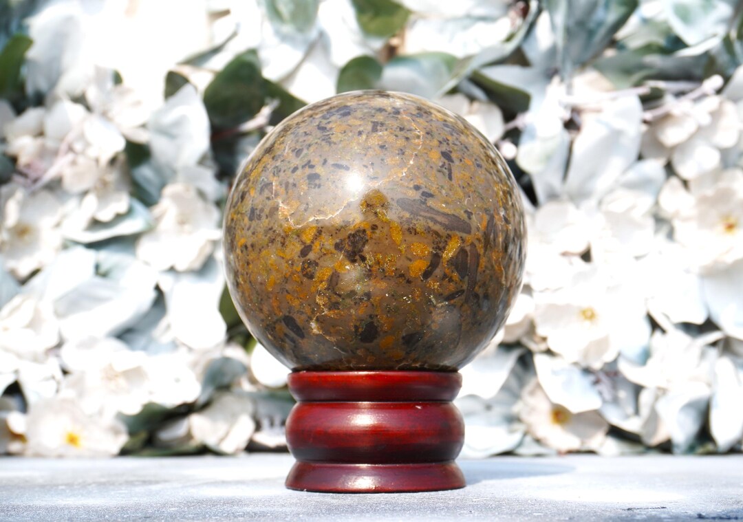 Natural Fossil Coral Jasper Sphere:95mm | Metaphysical Semi-precious ...