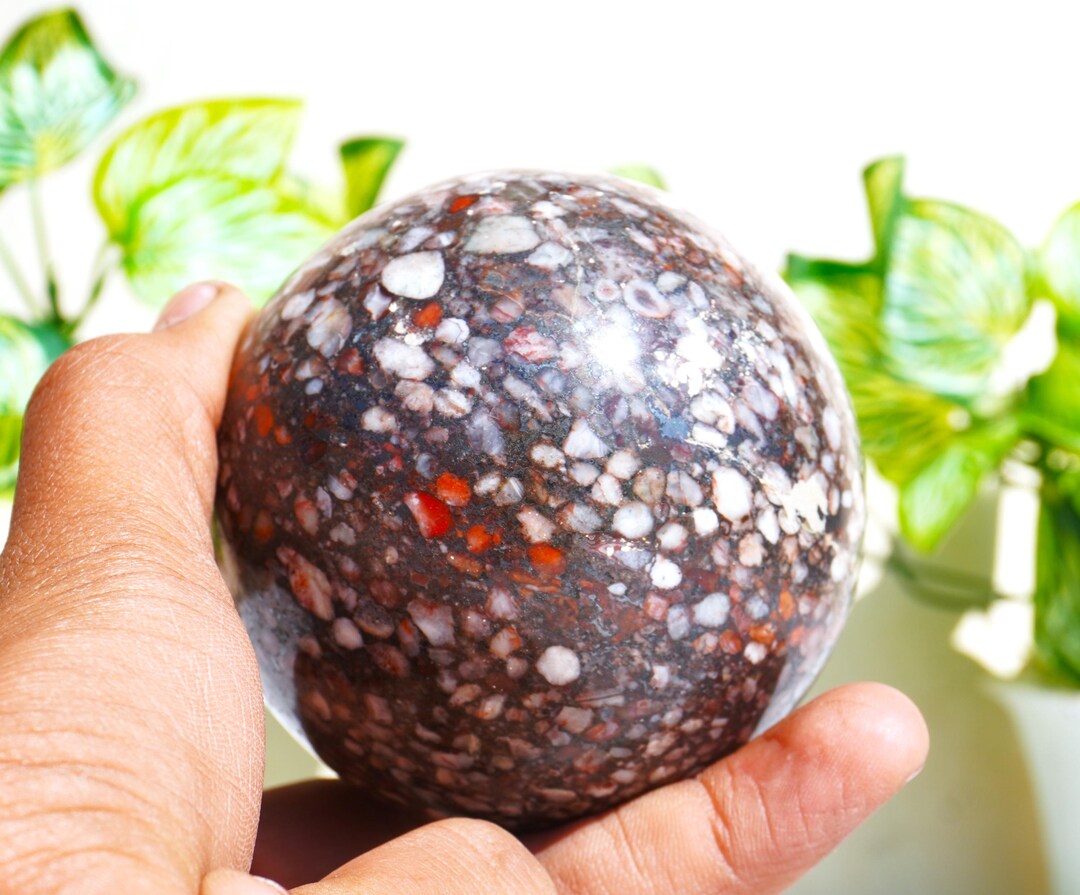 Large 90MM Plum Blossom Jade Stone Sphere Ball Beautiful Natural Stone ...