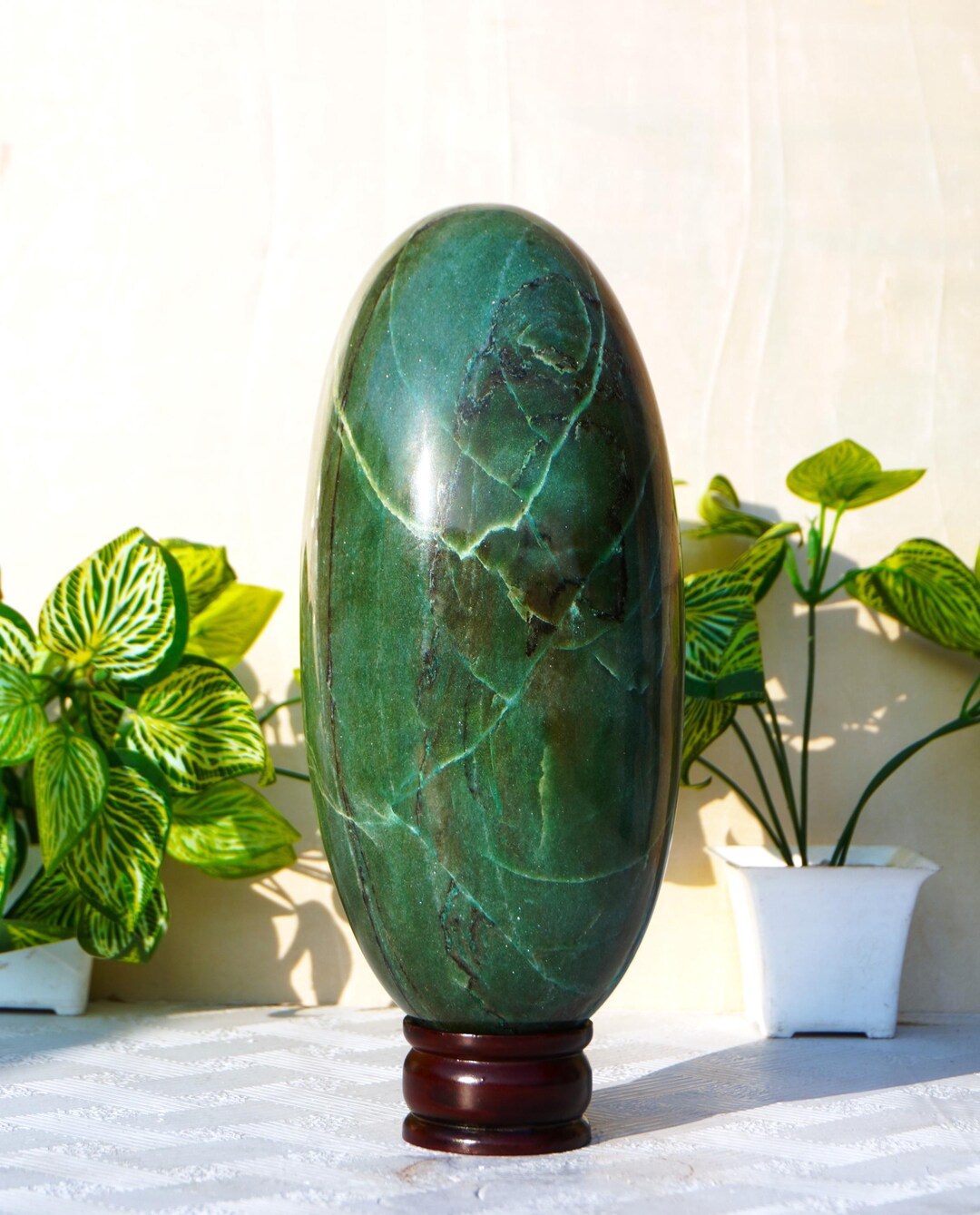 Large Green Jade Stone Lingam - Large 250MM - Etsy