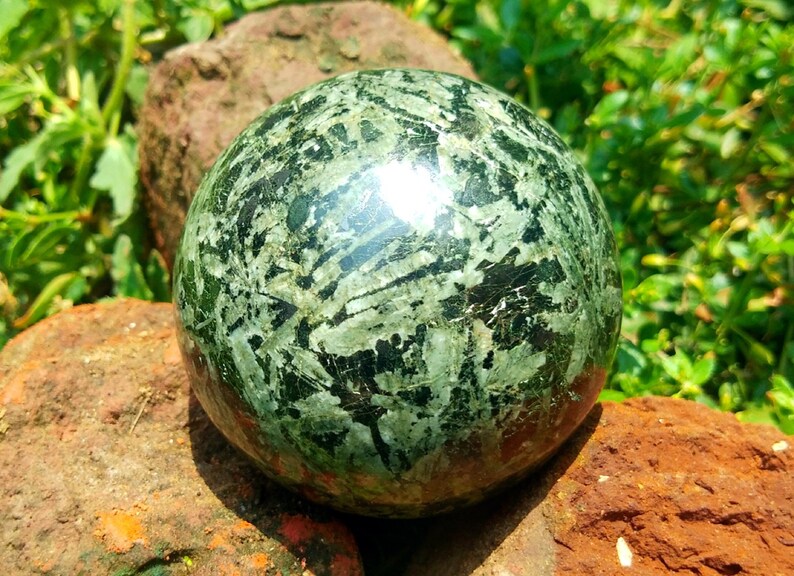 Beautiful 50MM Green Jasper Stone Healing Charged | Etsy