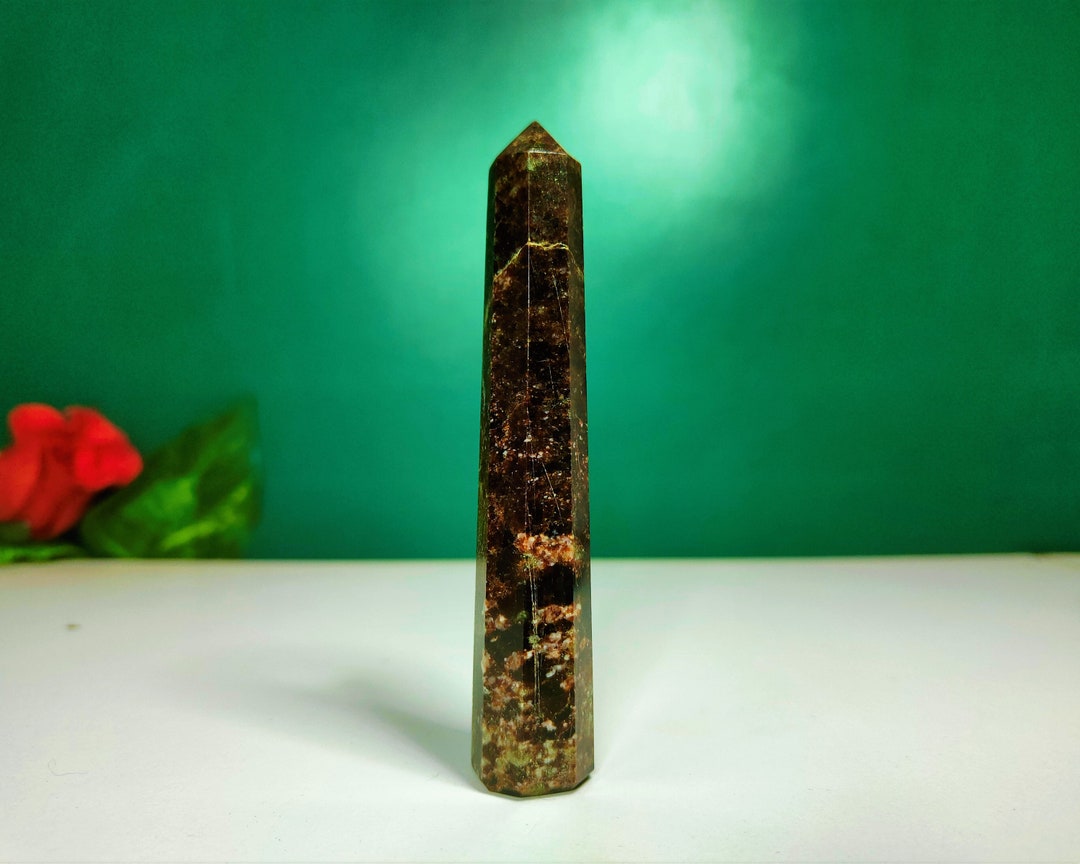 130MM Red Almandine Garnet Stone Healing Metaphysical Obelisk Tower ...