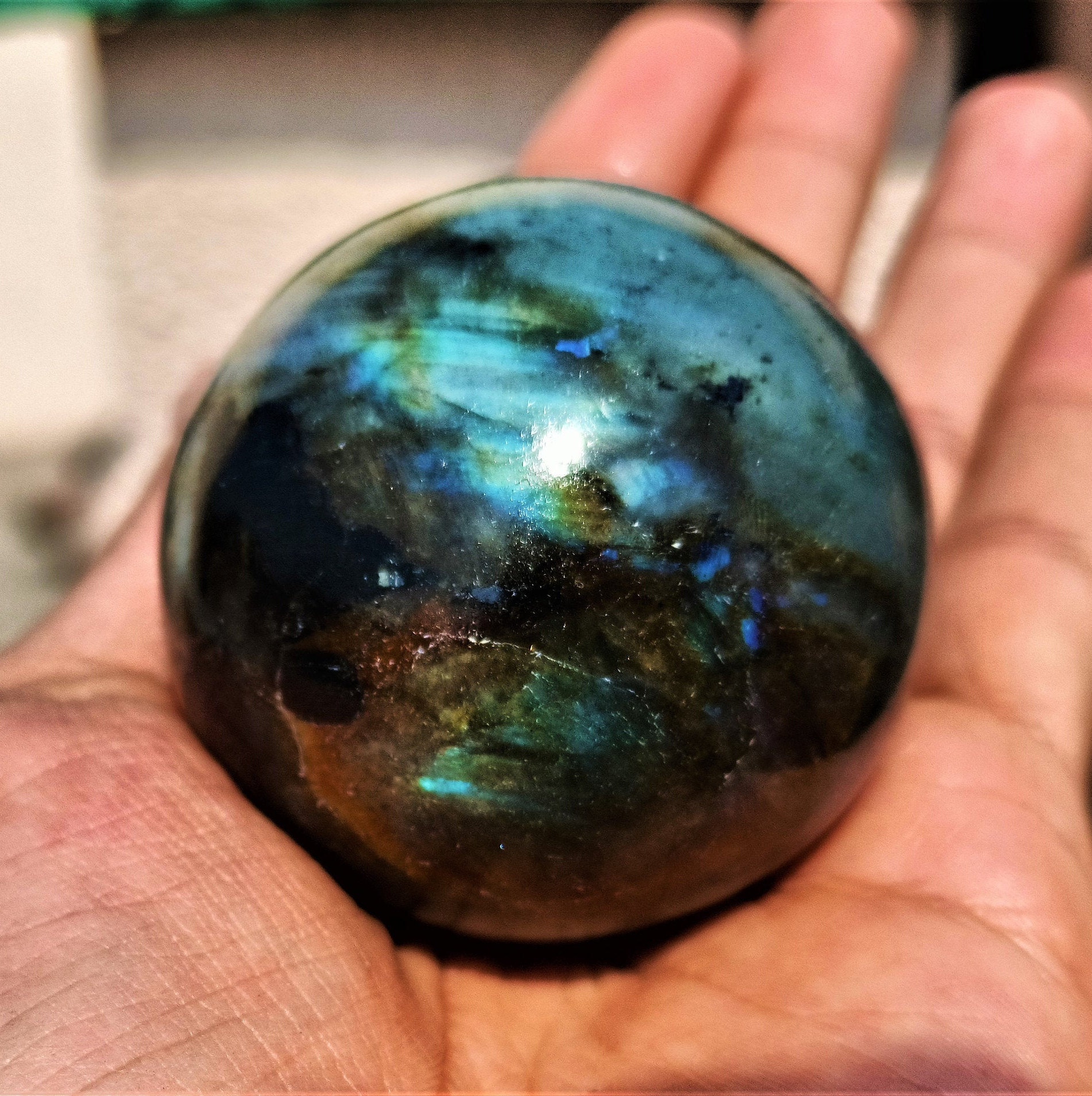 Beautiful 55MM Green labradorite Stone Rainbow Healing | Etsy