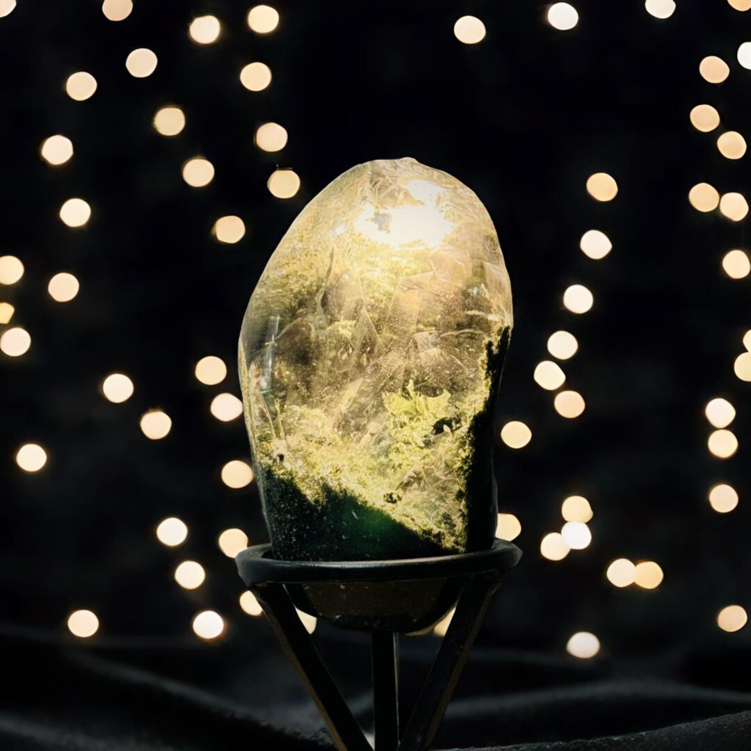 Rare Large 145MM Natural Green Ghost Phantom Quartz Clear Crystal Stone ...