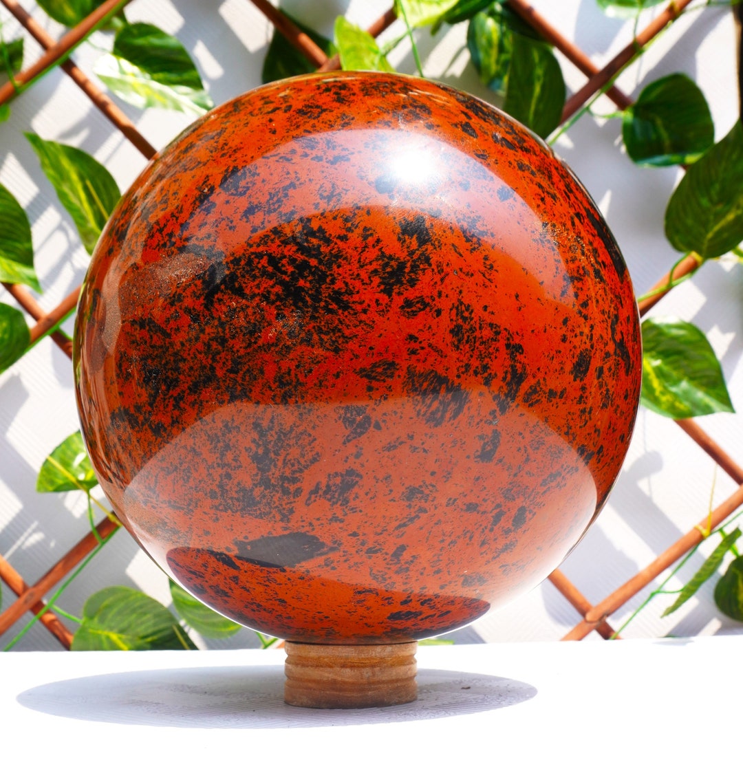 Red Mahogany Obsidian Sphere: Healing Stone Decor (210MM) - Etsy
