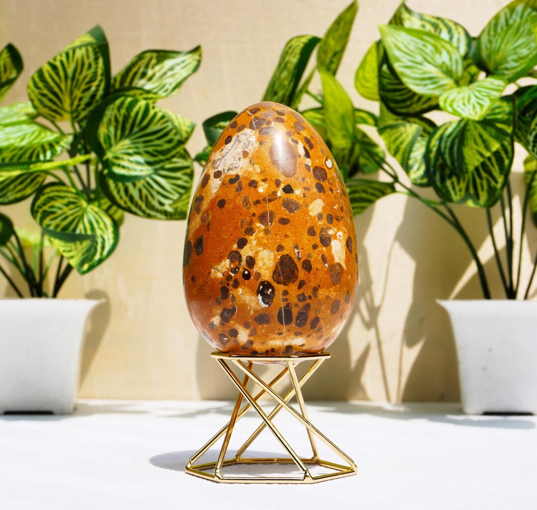 Yellow Leopard Skin Jasper Stone Egg: Healing Metaphysical Decor (95MM ...