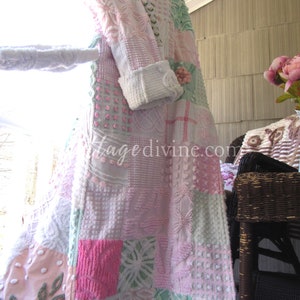 Patchwork Rag Quilt Vintage Chenille Coat Robe Heirloom - Etsy