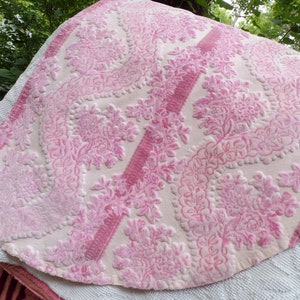 Pink Velvet Fabric, French Chic Vintage Bates Tapestry Chenille Piece ...