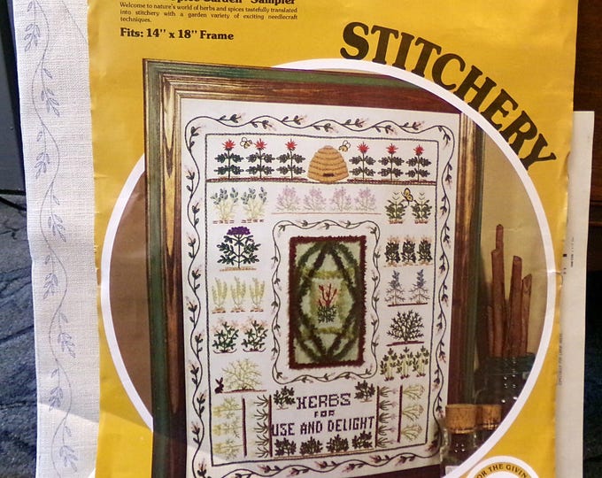 HERB 'N SPICE Garden Sampler Crewel Embroidery Kit, 1977 Vintage ...