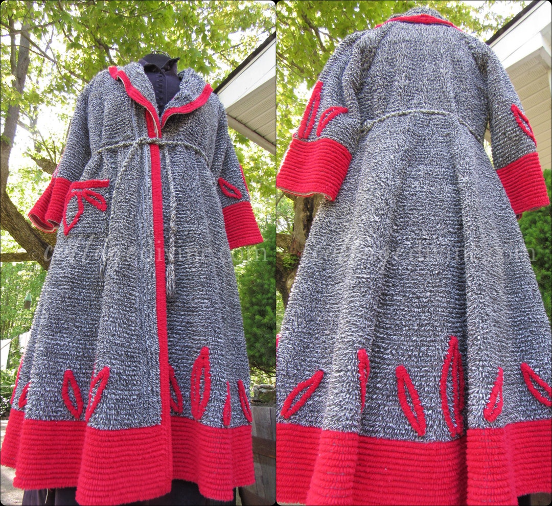 Salt & Pepper Siren Vintage Chenille Robe Red Hot Statement - Etsy